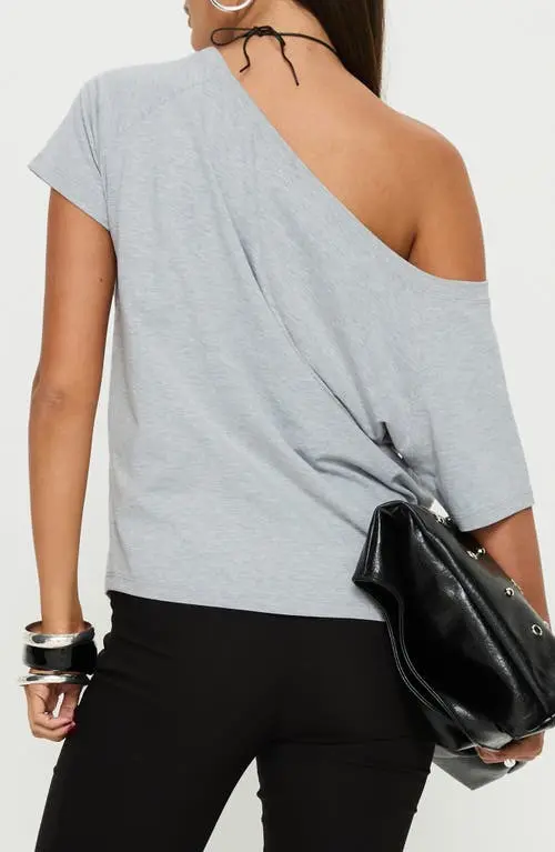 Princess Polly Off-the-shoulder Top - Grey
