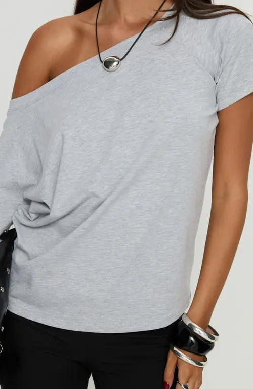 Princess Polly Off-the-shoulder Top - Grey