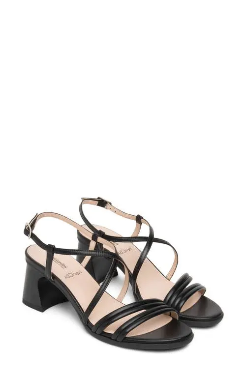 NEROGIARDINI Strappy Flared Heel Sandal - Black