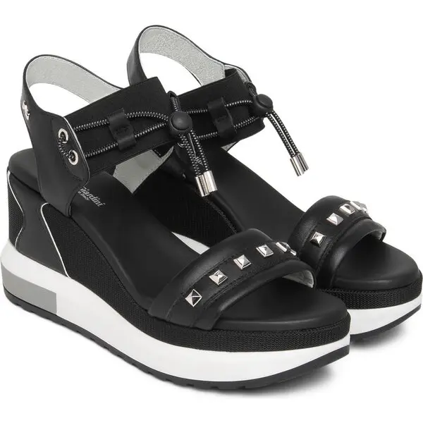 NEROGIARDINI Platform Wedge Sandal - Black