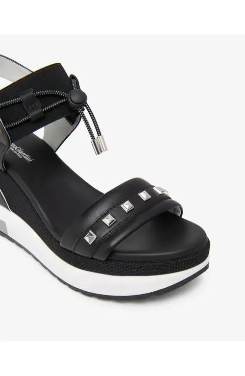 NEROGIARDINI Platform Wedge Sandal - Black