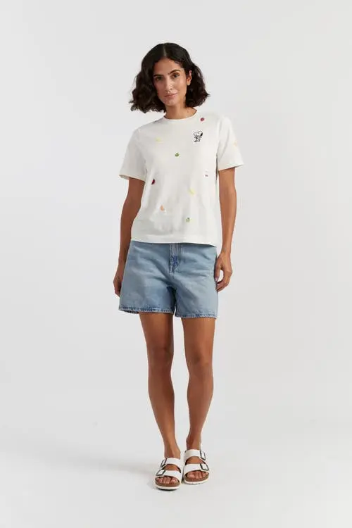 Chinti & Parker Cotton Snoopy Fruit T-shirt - Cream