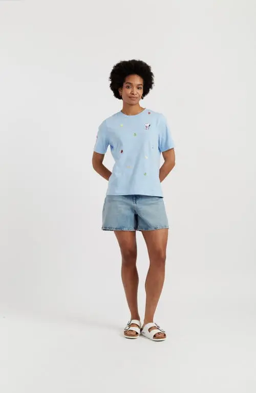 Chinti & Parker Cotton Snoopy Fruit T-shirt - Light Blue