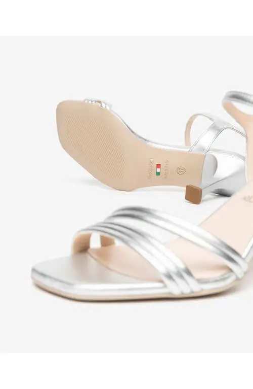 NEROGIARDINI Ankle Strap Sandal - Silver