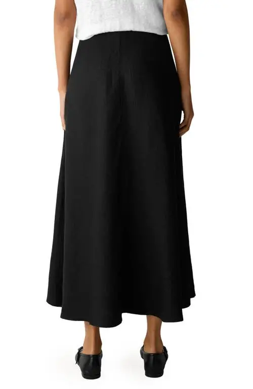Eileen Fisher A-line Organic Linen Midi Skirt