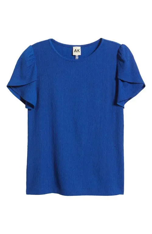 Anne Klein Tulip Sleeve Pebble Knit Top - Santorini Blue