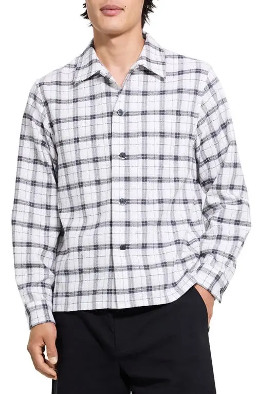 Theory Button-up In Checked Cotton Shirt