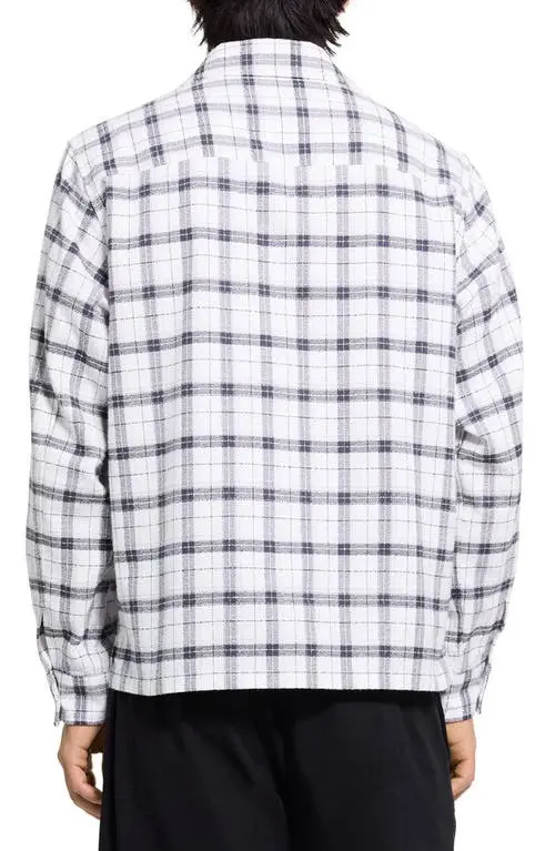 Theory Button-up In Checked Cotton Shirt