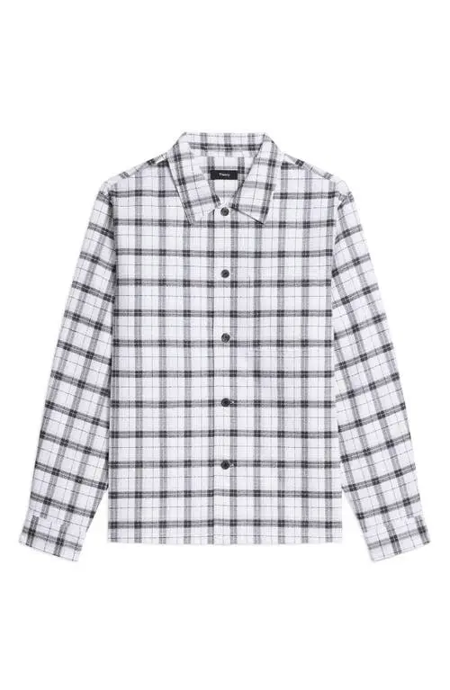 Theory Button-up In Checked Cotton Shirt