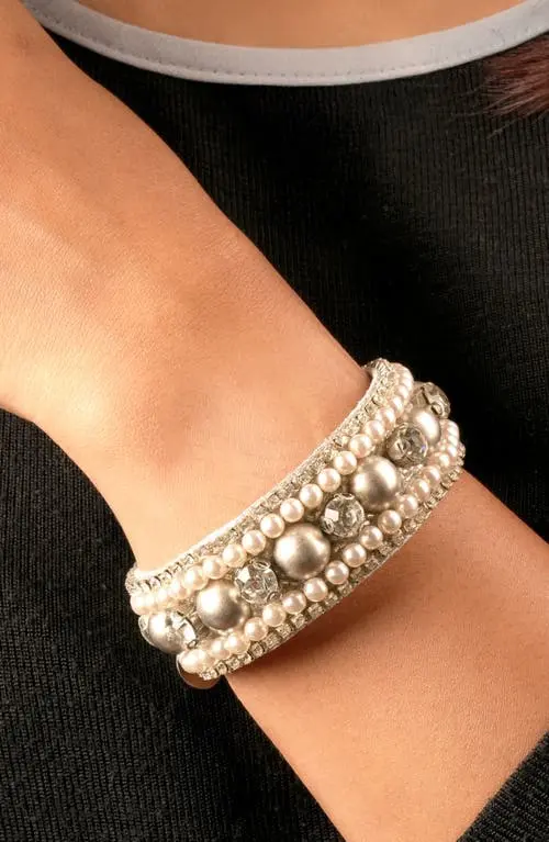 Deepa Gurnani Lark Beaded Bracelet - Silver