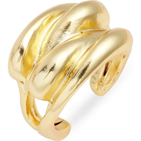KARINE SULTAN Molten Curve Bubble Ring - Gold
