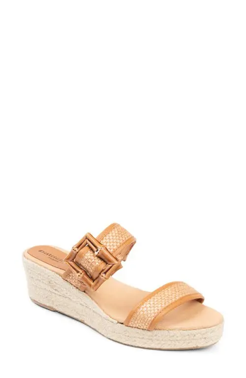 PATRICIA GREEN Soleil Bamboo Buckle Espadrille Wedge Sandal