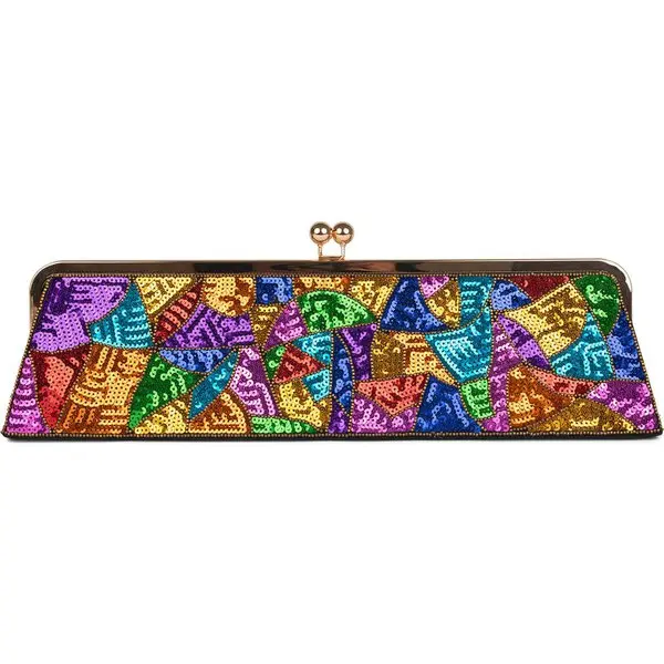 Jeffrey Campbell Marguerite Sequin Clutch - Rainbow Multi