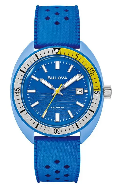 Bulova Snorkel Sea Turtle Strap Watch - Blue