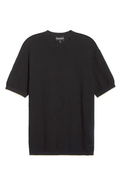 Emporio Armani Tipped Chevron Knit T-shirt - Navy