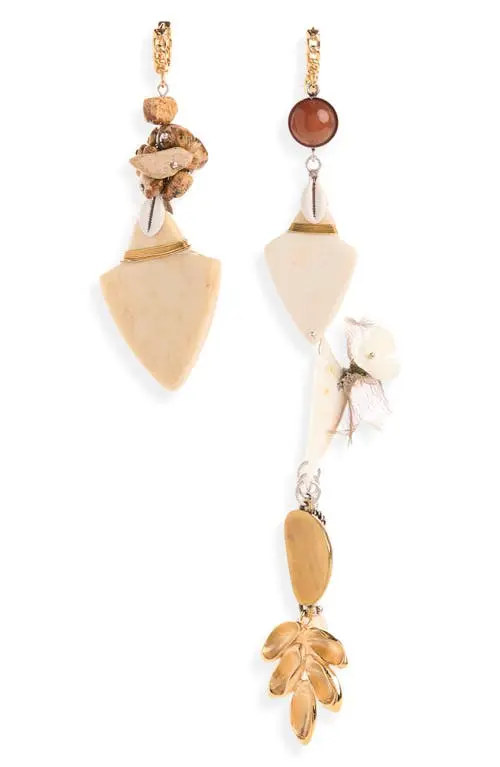 Isabel Marant Asymmetric Drop Earrings - Ecru
