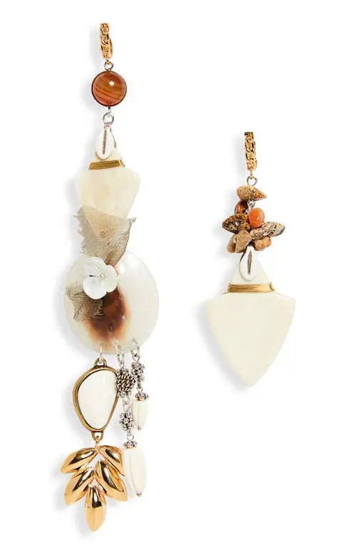Isabel Marant Asymmetric Drop Earrings - Ecru