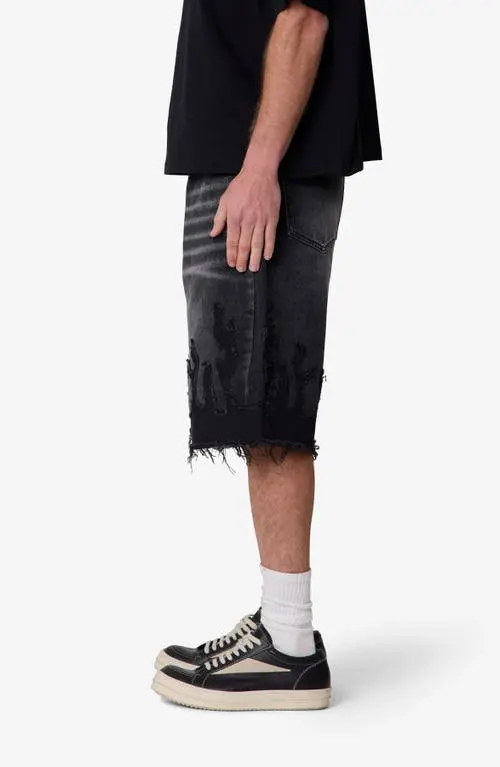 Mnml Flame Rip & Repair Denim Shorts