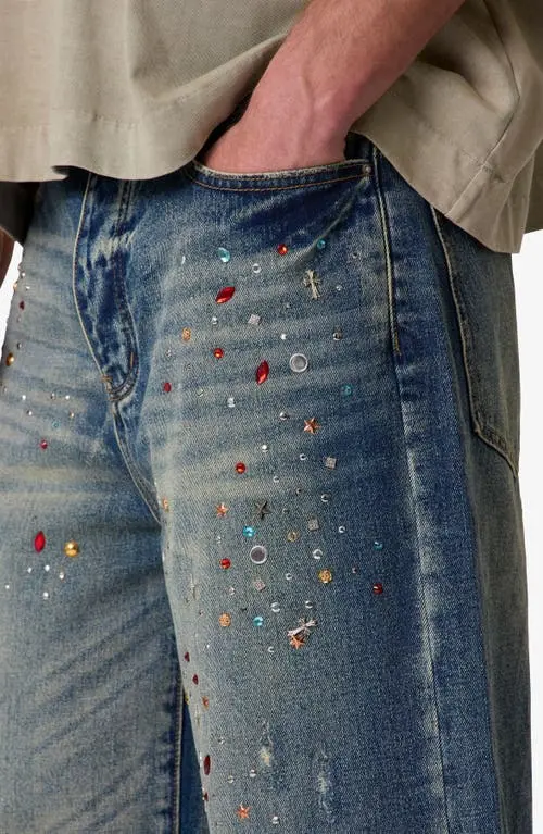 Mnml Ultrabaggy Embellished Denim Shorts