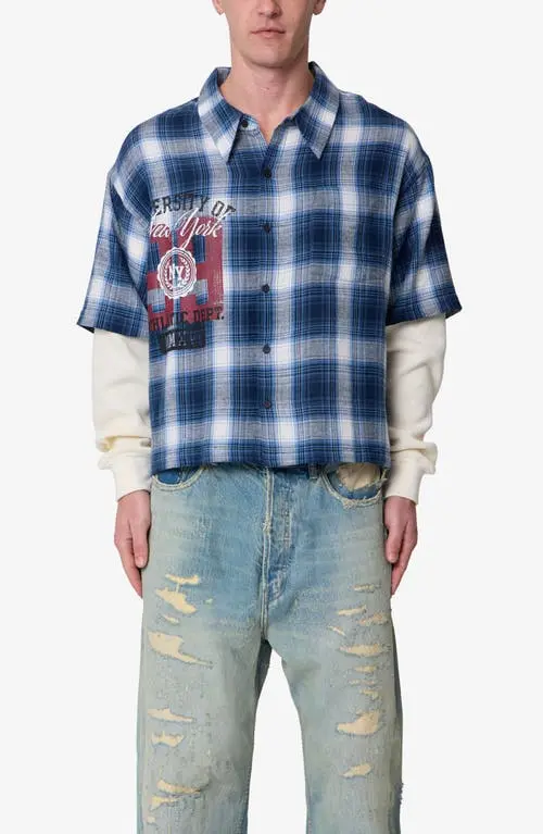 Mnml Layered Thermal Button-up Flannel Shirt