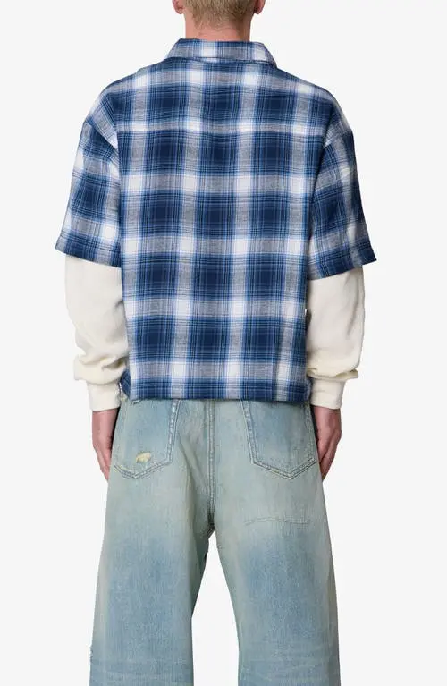 Mnml Layered Thermal Button-up Flannel Shirt