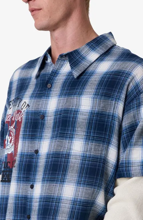 Mnml Layered Thermal Button-up Flannel Shirt