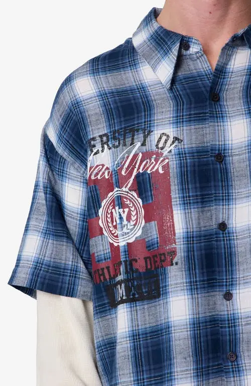 Mnml Layered Thermal Button-up Flannel Shirt