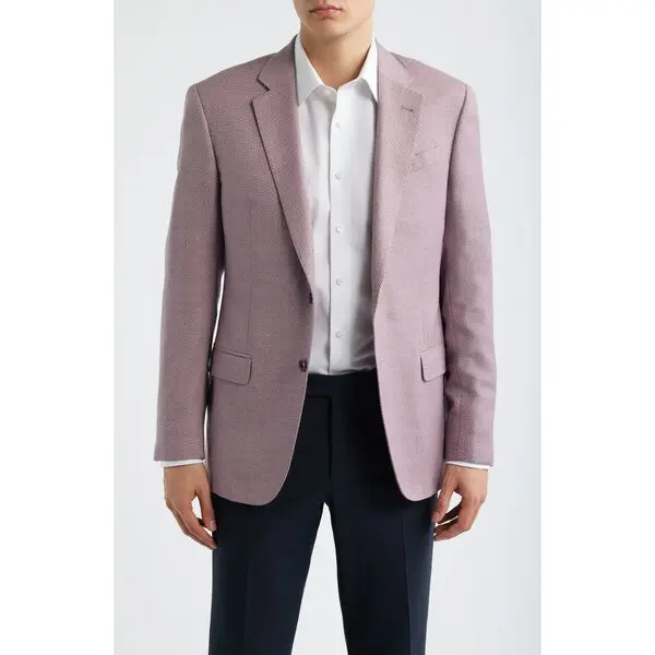 Emporio Armani Dusky Pink Knit Virgin Wool Sport Coat - Mauve