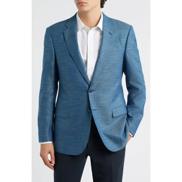 Emporio Armani Slub Sport Coat - Teal