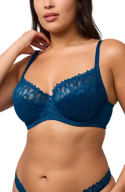 MONTELLE INTIMATES Muse Underwire Full Cup Lace Bra - Peacock