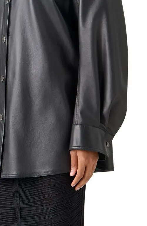Akris Oversized Lambskin Leather Overshirt