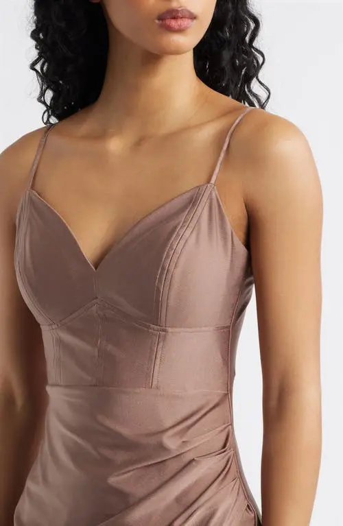 EMERALD SUNDAE Jersey Column Gown