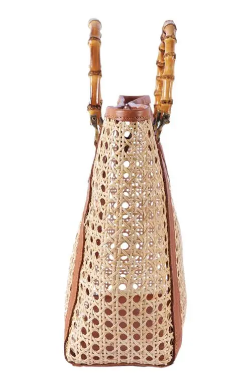 JELAVU Medium Bristol Rattan Tote - Tan