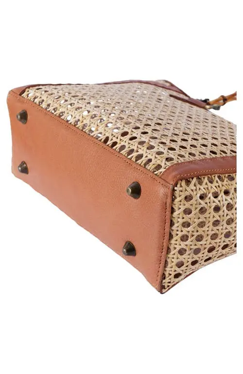 JELAVU Medium Bristol Rattan Tote - Tan