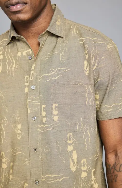 Billy Reid Surf Ladies Mélange Short Sleeve Button-up Shirt