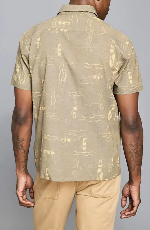 Billy Reid Surf Ladies Mélange Short Sleeve Button-up Shirt