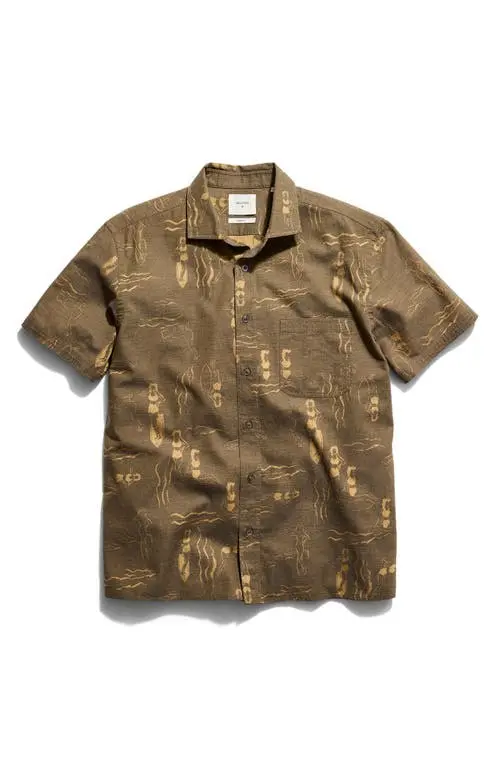 Billy Reid Surf Ladies Mélange Short Sleeve Button-up Shirt