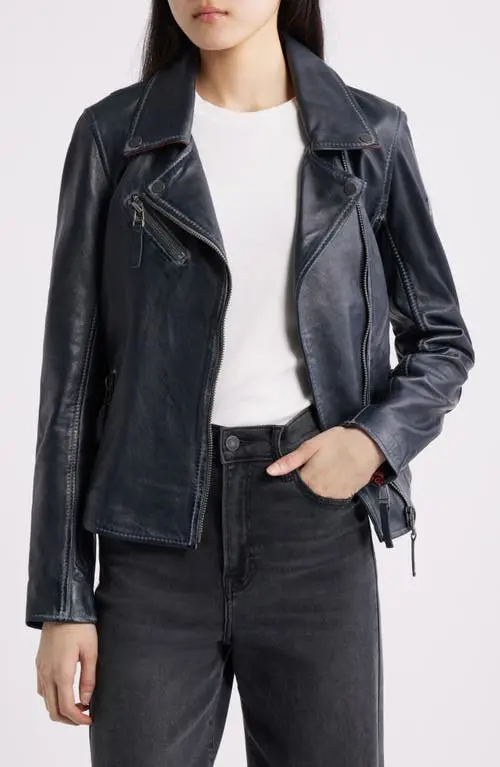 Mauritius Betsy Leather Jacket - Navy