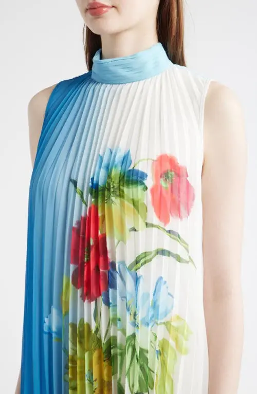 Elie Tahari The Reilley Pleated Maxi Dress