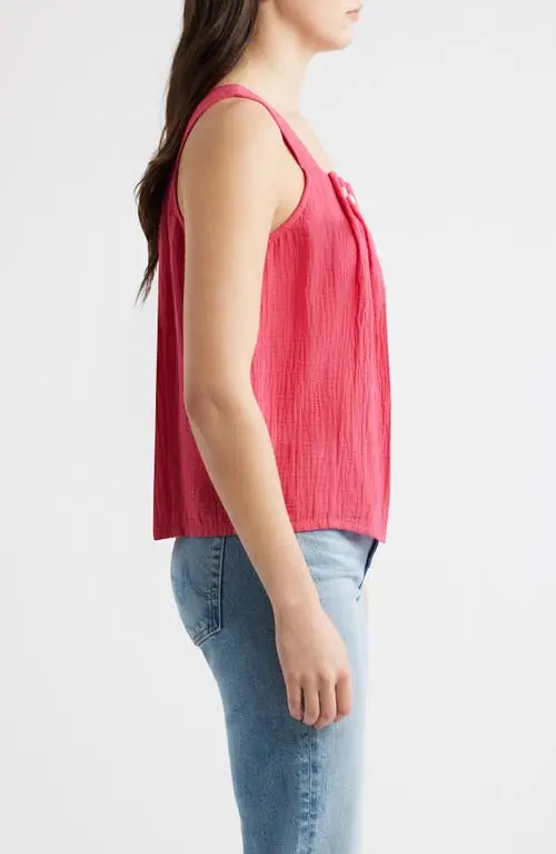 CITY BLUES Beaded Sleeveless Top - Bright Rose