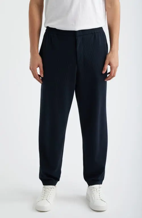 Emporio Armani Textured Jersey Joggers - Solid Blue Navy