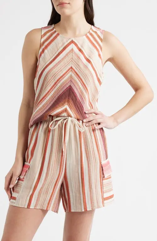 CITY BLUES Chevron Print Sleeveless Top