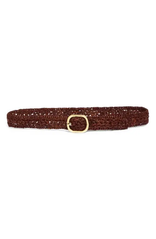 Veronica Beard Raffia Loop Belt - Brown