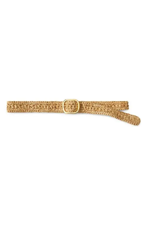 Veronica Beard Raffia Loop Belt - Natural