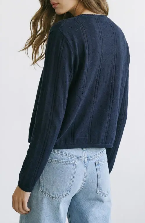 Mango Pointelle Cotton Cardigan