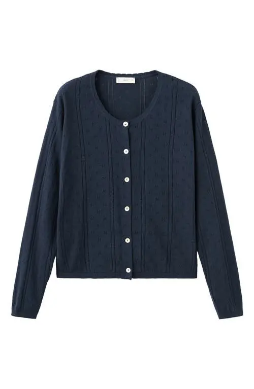 Mango Pointelle Cotton Cardigan