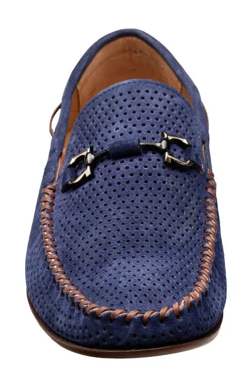 Mezlan Tarraco Perforated Suede Loafer