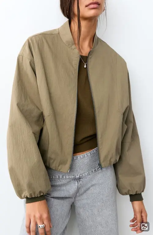 Mango Bomber Jacket - Beige