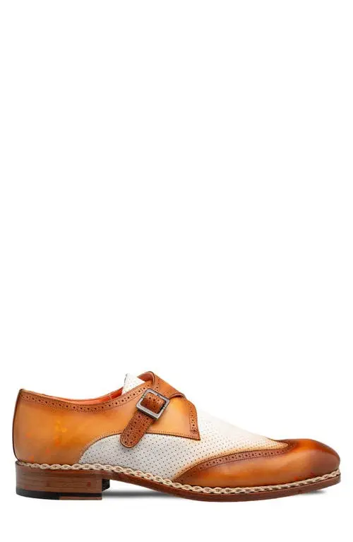 Mezlan Blanes Monk Strap Shoe - Camel/bone