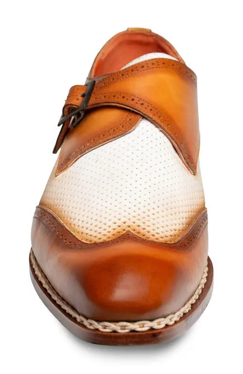 Mezlan Blanes Monk Strap Shoe - Camel/bone